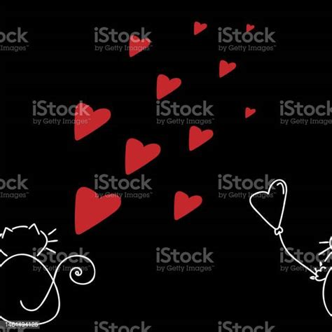 벡터 발렌타인 데이 생일 여성의 날 결혼식 디자인을위한 Seammles 패턴 만화 스타일의 화려한 배경 손으로 그린 기호 사랑 열광 열정의 개념 결혼 의식에 대한 스톡 벡터