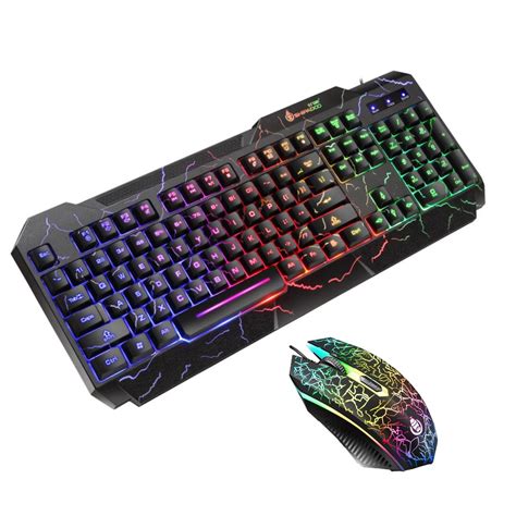 Gaming Keyboard Mouse Combo Usb Wired Luminous Keybord Gamer Kit Waterproof Multimedia Led Rgb