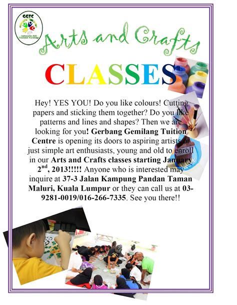 Gerbang Gemilang Tuition Centre Arts And Crafts Classes