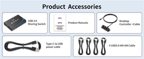 Ekl Usb 3 0 Switch 4 Computers Sharing Usb Peripherals 4 Port Usb Switcher Sharing