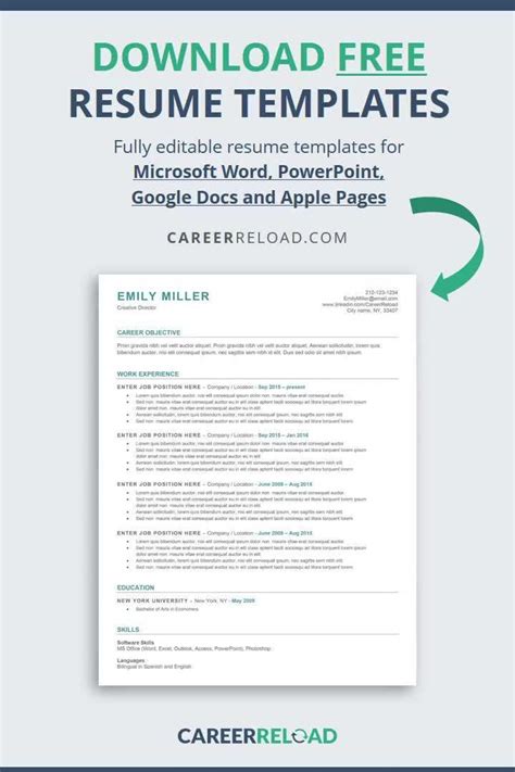 Download Free Resume Templates Free Microsoft Word Resume Templates