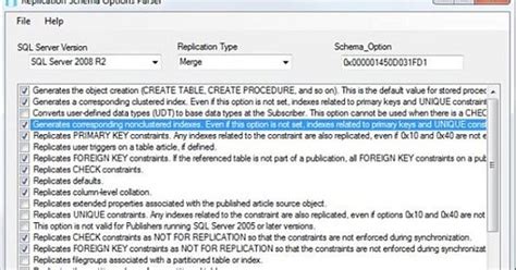 Free Tool Replication Schemaoption Translator
