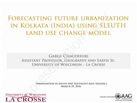 Pdf Forecasting Future Urbanization In Kolkata India Using Sleuth