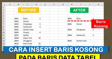 tghfox excel cara insert row atau baris kosong pada baris data