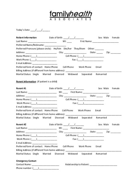 Fillable Online Patient Name Todays Date Date Of Birth Age Sex Fillable Online Patient Name Todays Date Date Of Birth Age Sex