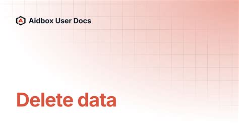 Delete Data Aidbox User Docs