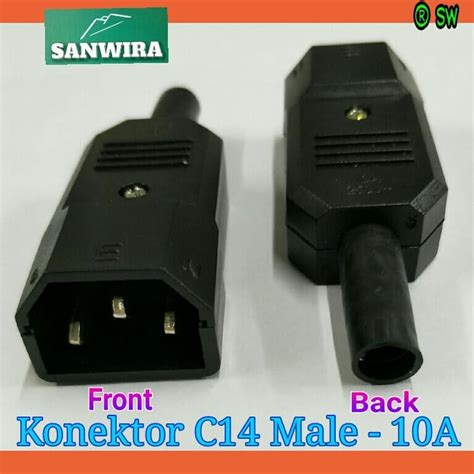 Jual Konektor C14 Male 10 Ampere Jack Ac Computer C14 Jek Power