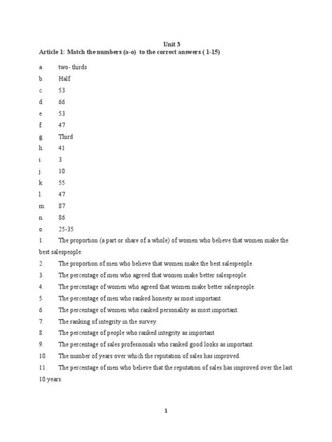 Reading Exercise Student Pdf