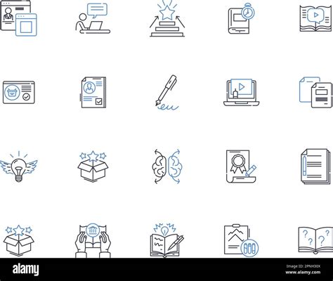 Intelligence Improvement Line Icons Collection Cognition Brainpower Ingenuity Reasoning