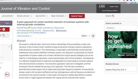 Center Manifold Reduction Of Nonlinear Dynamics With External Periodic Excitations Kenya Space