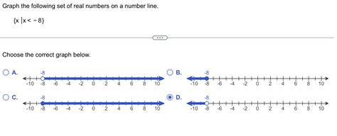 solved graph the following set of real numbers on a number
