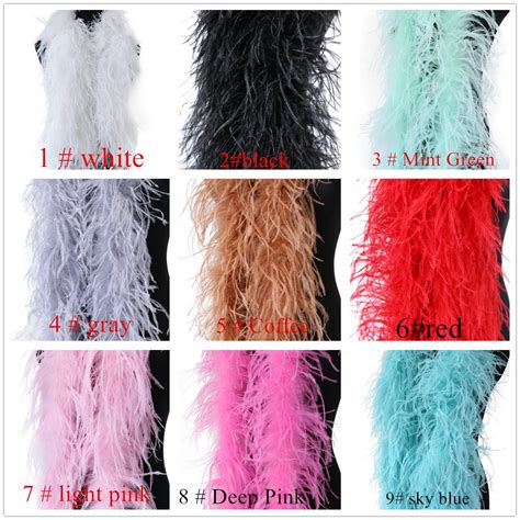 2 Meter Ostrich Feather Boa Shawl Vintage High Quality Fluffy Ostrich