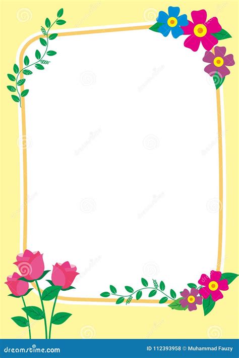 Cute Frame Border With Ornament Stock Vector Illustration Of Design Card 112393958