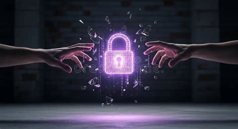 Reaching For Glowing Padlock With Data Security Concept Stock Image Image Of Fingers Motion