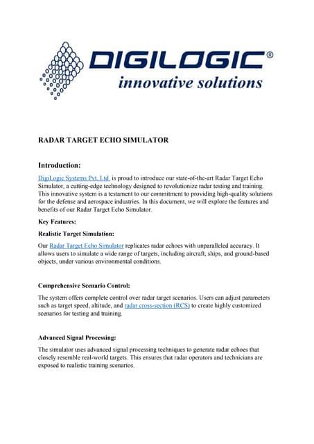 Radar Waveform Generator Digilogic Systems Pdf