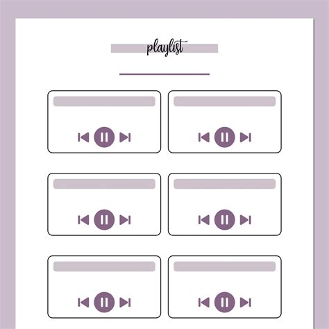 Music Playlist Journal Template Instant Download Printable Pdf
