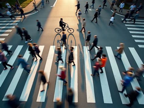 People Walking Across The Street