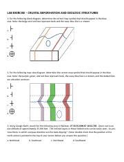 Geologic Structures Lab Assignment Docx LAB EXERCISE CRUSTAL DEFORMATION AND GEOLOGIC