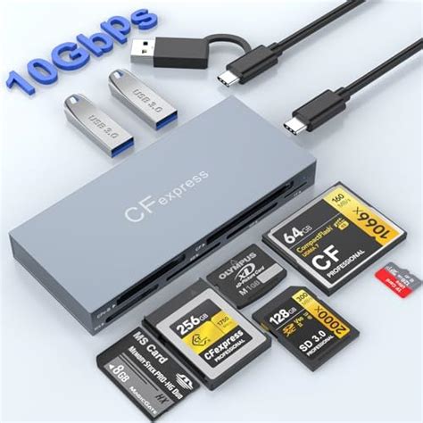 Amazon Com 8 In 1 CFexpress Type B Card Reader With 2 USB3 2 Gen 2 10Gbps USB C USB A 2 In 1