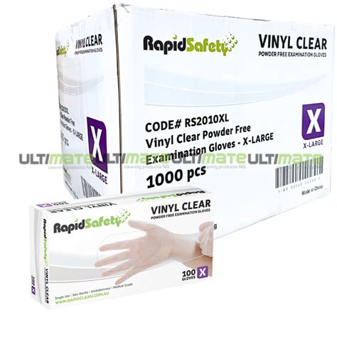 Rapidsafety Vinyl Clear Powder Free Gloves Extra Large Ultimate