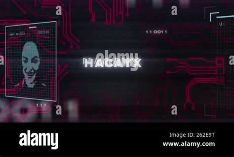 Hacked Text Over Digital User Profile And Circuit Board Animation Cybersecurity Hacking Data