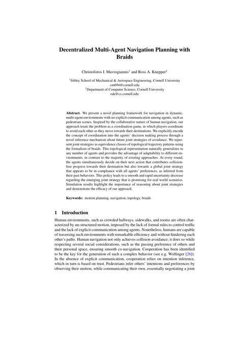 Pdf Decentralized Multi Agent Navigation Planning With Braids