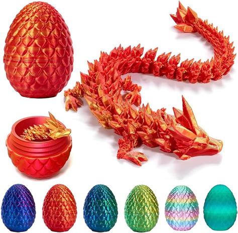 3d Printed Dragon Egg Mystery Crystal Dragon Egg Fidget Toys Surprise Articulated Crystal