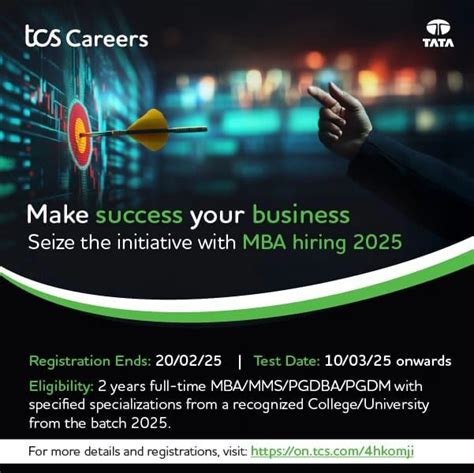 Tcs Mba Hiring For 2025 Passouts Link To Apply 4hkomji Registration Status