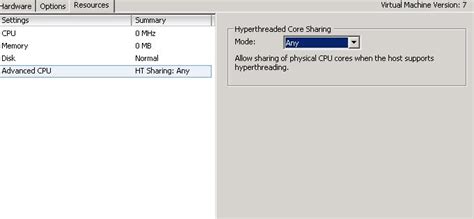 Using Vmware Cpu Affinity Hyperthreaded Core Sharing Ht Sharing