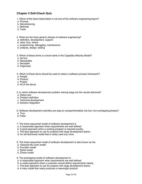 Software Engineering Quiz Doc Computer Software And Applications