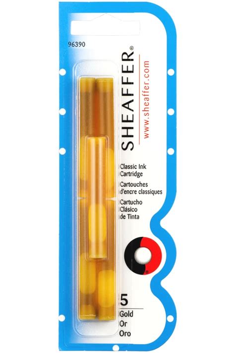 Картриджи с золотыми чернилами 5 штук для перьевой ручки Sheaffer SH 96390