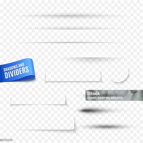 설계에 대한 투명도가 있는 원형 및 사각형 그림자 및 구분선 세트입니다 벡터 일러스트레이션 3차원 형태에 대한 스톡 벡터 아트 및 기타 이미지 Istock
