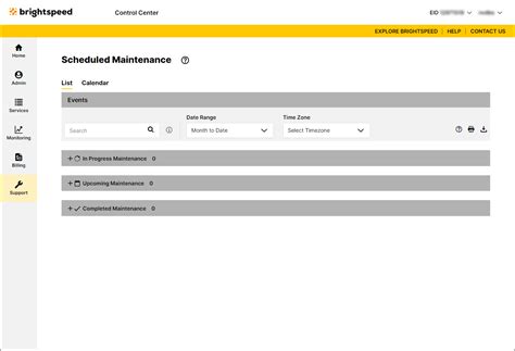 Viewing Scheduled Maintenance Events In A List Or On A Calendar Brightspeed