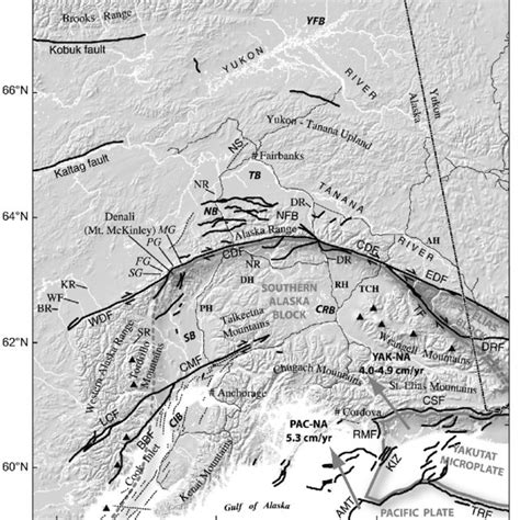 Map Of The Active Faults Of The Alaska Range And Denali Fault Thick
