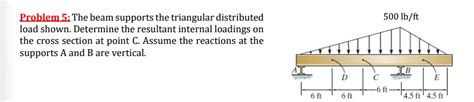 Problem 5 The Beam Supports The Triangular Distributed Load Shown