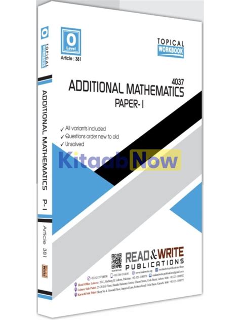 381 Add Mathematics O Level Paper 1 Topical Workbook By Editorial Board Kitaabnow