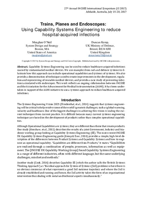 Pdf Trains Planes And Endoscopes Using Capability Systems
