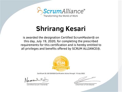 One Step At A Time Completed Scrum Master Certification Shrirang Kesari Pmp® 17 Comments