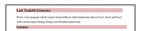 Solved Lab Task2generics Write A Test Program Which