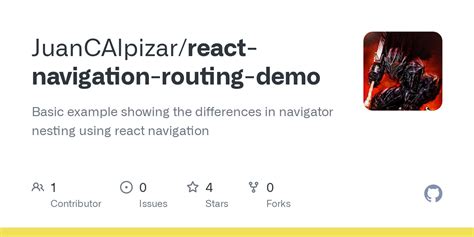 github juancalpizar react navigation routing demo basic example showing the differences in