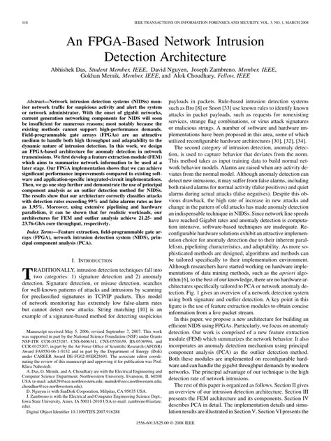 Pdf An Fpga Based Network Intrusion Detection Architecture