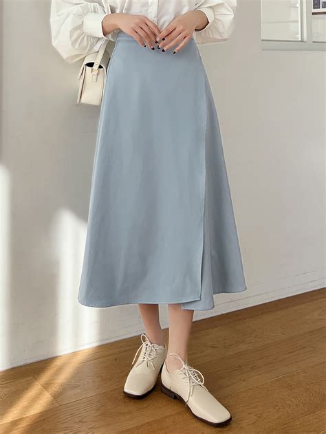 Dazy تنورة خصر عالي بحافة مطوي