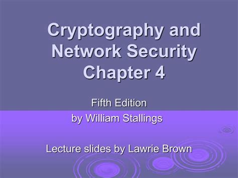 Cryptography And Network Security Chapter 4ppt