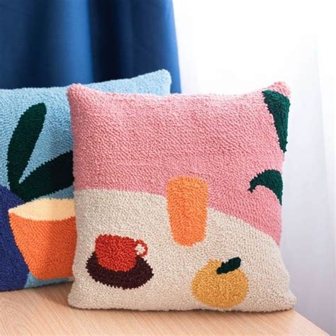 Punch Needle Kawaii Pattern Pillow Graphic By Murcielagata Designs