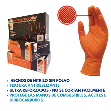 Caja De Guantes De Nitrilo Con Textura Talle Xl Powercrest