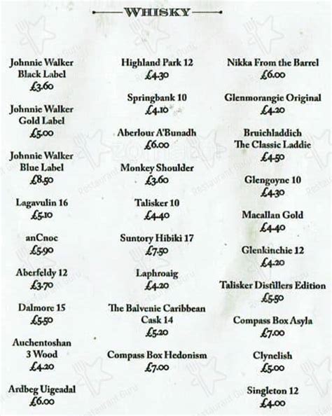 Menu At Panda And Sons Pub And Bar Edinburgh