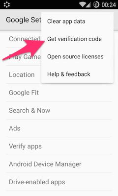 Android Verification Code For Google Accounts