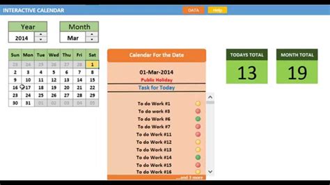 Interactive Calendar In Excel Br