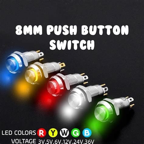 8mm Push Button Switch Momentary Latching Led 4pin Car Horn Etsy