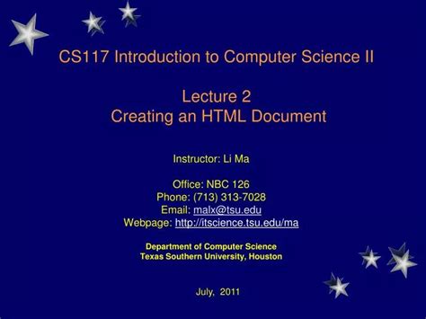 Ppt Cs117 Introduction To Computer Science Ii Lecture 2 Creating An